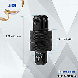 Niewalda 360 Degree Rotation Gopro Tripod Mount Adapter, Alumiun gopro Mount Adapter, Compatible with GoPro Hero10/ 9/8/ 7/6/ 5/ Series,DJI, XiaoYi, SJcam,AKASO,and Other Action Cameras