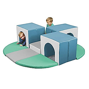 ECR4Kids SoftZone Triple Tunnel Maze, Toddler Playset, Contemporary, 9-Piece