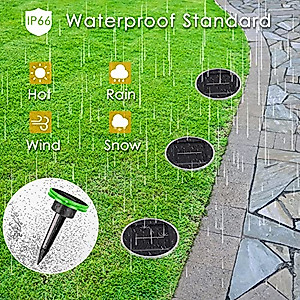 ARMXY Solar Ground Lights, Soil Moisture Monitoring Solar Garden Lights, Waterproof Solar Disk Lights for Pathway, Yard, Landscape, Walkway, Lawn, Driveway Decor, 6 Pack