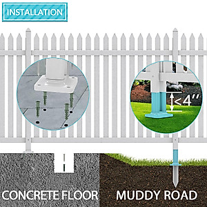 Coarbor 1 Set 84"x38.6" Vinyl Picket Fence Panels White Straight PVC Garden Decorative Fence for Yard Border Vinyl Outdoor Fence Pet Barrier Temporary Small Dog Fence (34 Pickets)