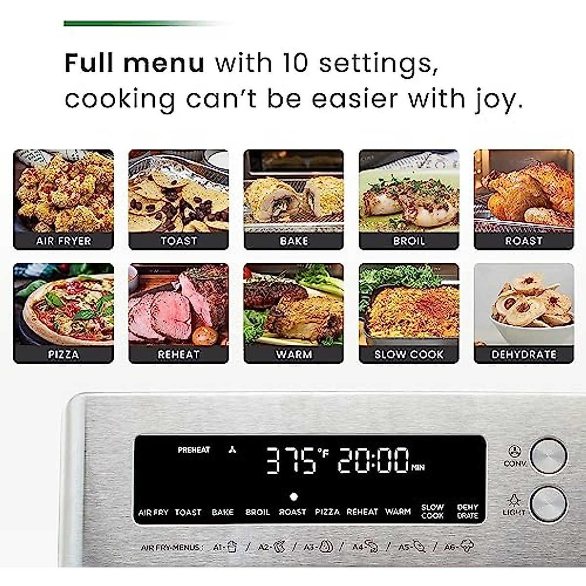 VAL CUCINE 26.3 QT/25 L Extra-Large Smart Air Fryer Toaster Oven, 10-in-1 Convection Countertop Oven Combination (Brushed Stainless Steel Finish)