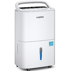 Waykar 120 Pints Energy Star Home Dehumidifier for Spaces up to 6,000 Sq. Ft at Home, in Basements and Large Rooms with Drain Hose, Handle, Auto Defrost and Self-Drying.