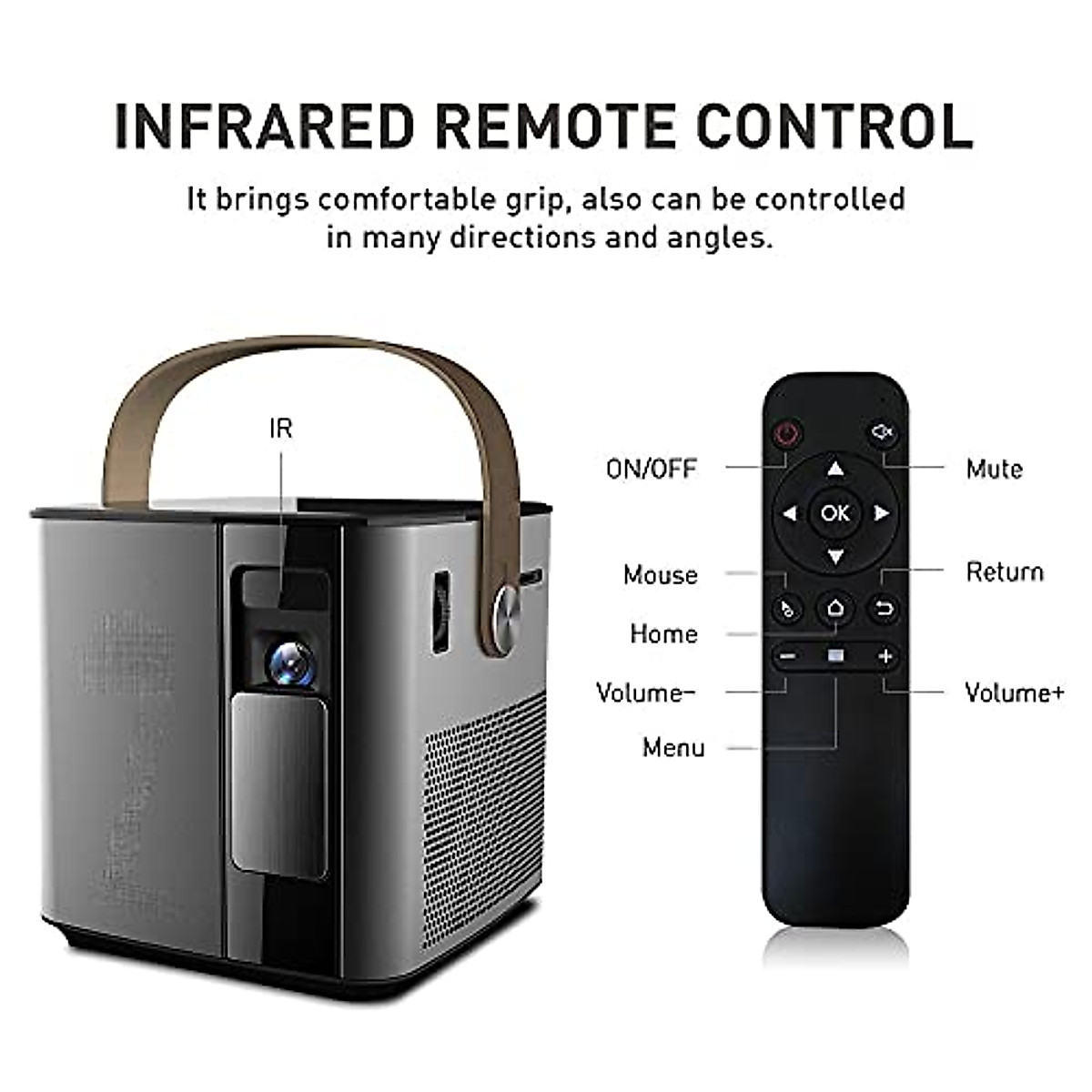 Thick Support 4K 3D Home Theater Projector 1080p Video Game Proyector Beamer with 12000 mAh Battery