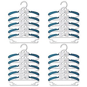 WJWSKI Baby Hangers for Closet - 20 Pack Baby Clothes Hangers,Adjustable Baby & Kids Hangers for Nursery,Cascading Plastic Childrens Hangers & Infant Hangers for Closet- Space Saving