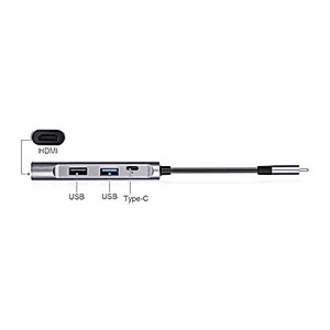 XUNMAIFHB Portable Docking Station,Type-c to HDMI Four-in-one Expansion Dock USB c hub HD Video HDMI USB-C to HDMI+Type-C+USB3.0+USB2.0 Fast Transmission