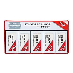 Dorco ST301 Platinum Double Edge Razor Blades - 1000 Blades (100x10) | 1 Case