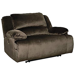Signature Design by Ashley Clonmel Microfiber Power Zero Wall Wide Seat Adjustable Recliner, Brown