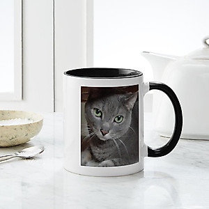 CafePress Gray Cat Russian Blue Mug Ceramic Coffee Mug, Tea Cup 11 oz