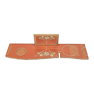 Your Bath with a Rustic Bathtub Caddy Flexible Book Holder and Detachable Tray - Shower Organizer and Bathroom Accessory with Glass Slot and Mirror