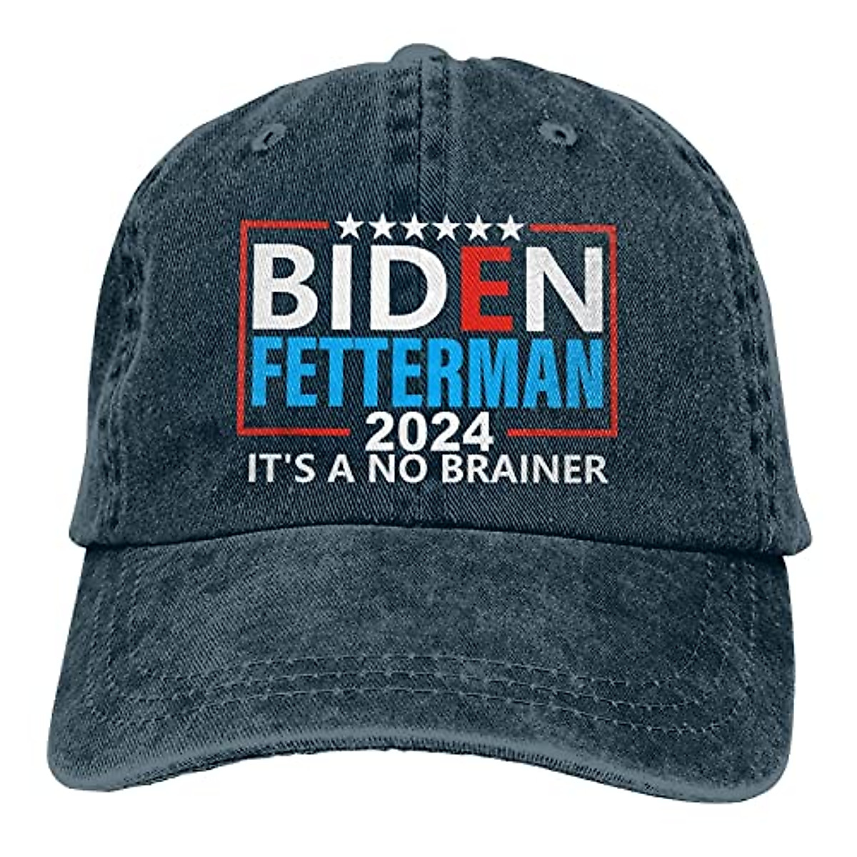 Biden Fetterman 2024 It's A No Brainer Cap Biden Fetterman Political Humor Hat for Women Funny 2024 hat for Men Father Gift Navy Blue