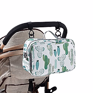 Baby Diaper Caddy Bag - Caddy Tote Baby Stroller Bag Nursery Storage Bin for Diapers, Wipes & Toys Small Diaper Bag for Outdoor （Cactus）