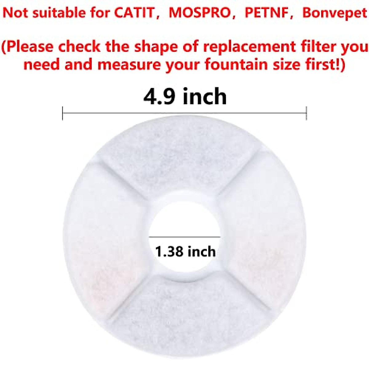 Intpro Cat Water Fountain Filter Replacement 16 Pack Automatic Flower Water Dispenser Filter Compatible With YOUTHINK ISYOUNG PEDY KOALAD HAPPYPAPA 54oz/1.6L/2L/2.4L