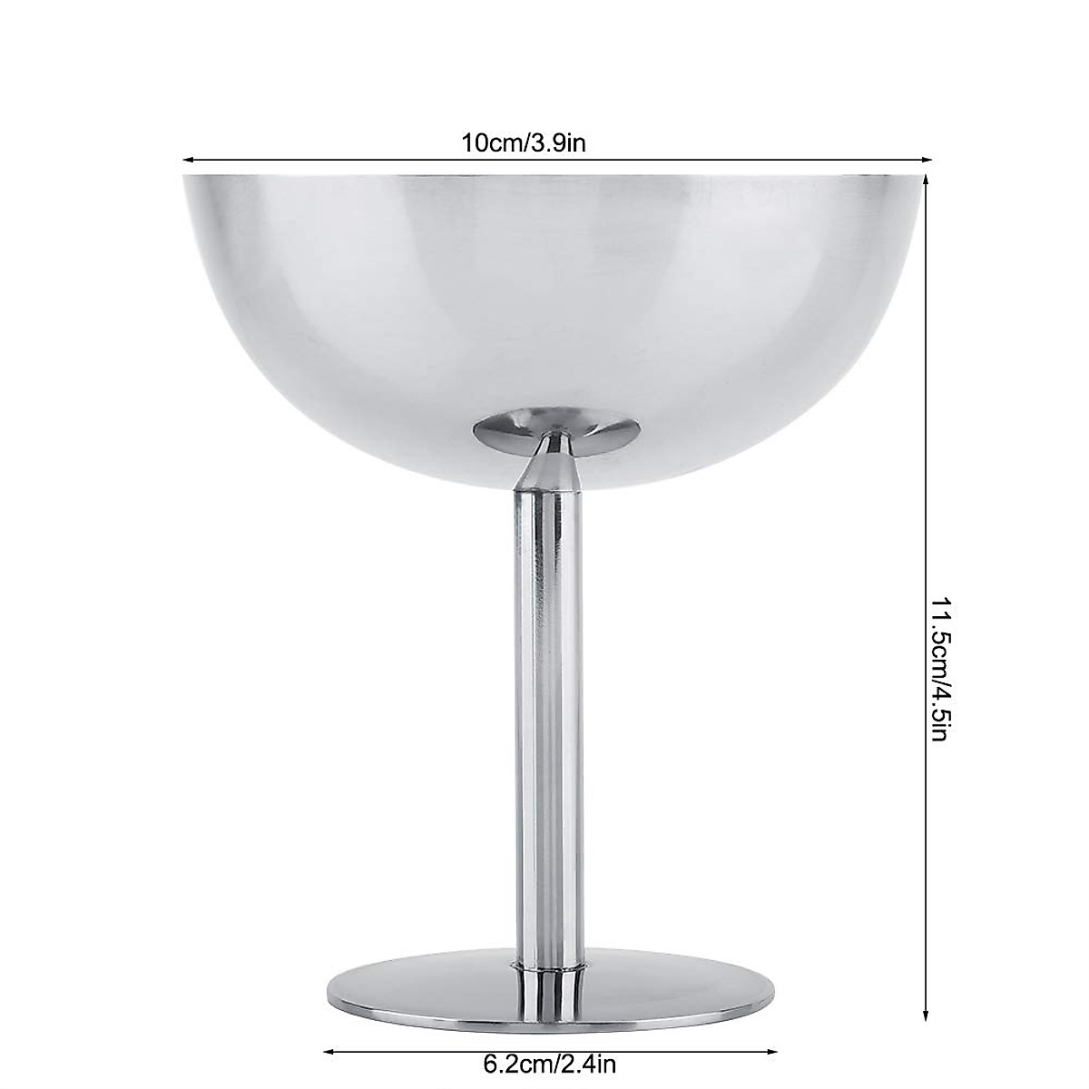 Haofy Ice Cream Cups, Fruit Bowl, Stainless Steel Ice Cream Bowls Resuable Dessert Mousse Cups Dessert Dish for Serving Ice Cream Salad Fruit Pudding(Tall feet)