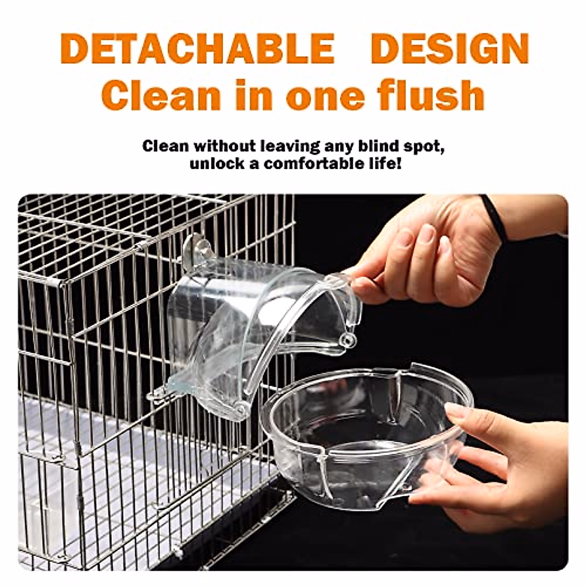 MUYG Bird Bath Box for Cage, Parrot Hanging Planet Bathtub No-Leakage Transparent Omnidirectional Observation Tub Shower Box Birds Cage Accessory for Canary Parrot Crested Cockatiel Lovebird