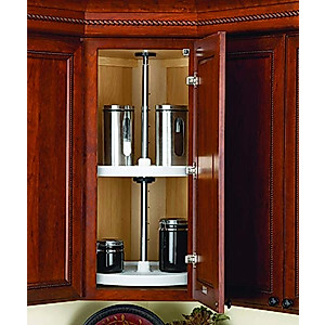 Richelieu Full Circle 2-Shelf Round White Trays Corner Cabinet Lazy Susan with Dependently Rotating Trays (18")
