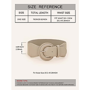 Floerns Women's 2 Piece Simple Pu Leather Casual Wide Dress Jean Belt Set Brown Beige One Size