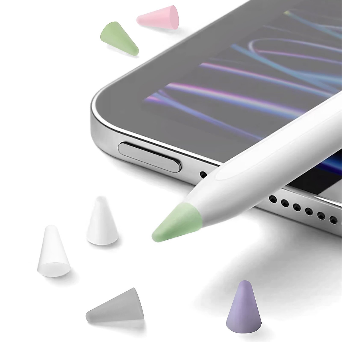 100 pcs Silicone Nib Sleeves Compatible with Apple Pencil Tips, Professional Liquid Silicone Nibs Cover Replacement for 1st & 2nd Gen &USB-C, Writing Anti-Slip Protective Case for Apple iPad Pencil