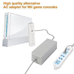 Crifeir Wii Power Supply for Wii,Compatible with Wii Console (Not for Wii U)
