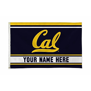 Rico Industries NCAA Cal Berkeley Golden Bears Personalized - Custom 3' x 5' Banner Flag - Made in The USA - Indoor or Outdoor Décor
