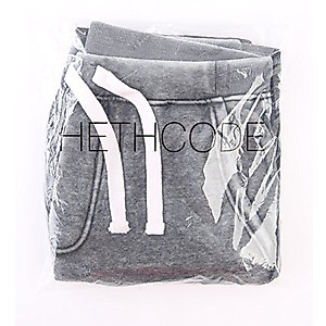 HETHCODE Mens Casual Athletic Fit Vintage Active Sports Jogger Running Hiking Gym Pocket Shorts Burnout Gray XL