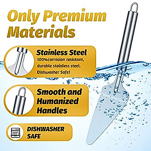 4 Pieces Pie Server Set Stainless Steel Pie Spatula Serrated Cake Cutter with Comfortable Handle, Easy to Grip for Cutting and Serving Desserts Brownies Pizza and Cake