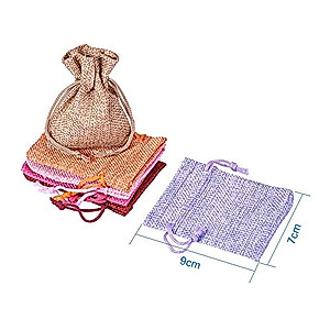 PH PandaHall 15 Color Burlap Packing Pouches Drawstring Bags 2.7x3.5'' Advent Calendar Bags Xmas Gift Bag Packing Storage Linen Jewelry Pouches for Wedding Party Shower Birthday Christmas Jewelry