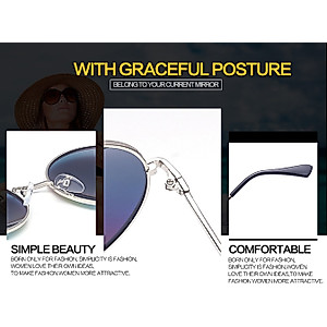 GEELOOK Round Sunglasses for Women Men Classic Oversized Circle Mirrored Hippie Hipster Polarized Sunglasses Metal Frame Mercury Lens