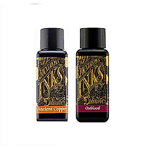 Diamine Fountain Pen Ink 30ml Oxblood & Ancient Copper - 2 Pack