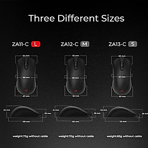 BenQ Zowie ZA11-C Symmetrical Gaming Mouse | Professional Esports Performance | Driverless | Paracord Cable | Revisioned C-Features | Matte Black | Large Size