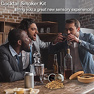 Cocktail Smoker Kit- Whiskey Smoker, Drink Smoker Infuser Kit for Bourbon, Cocktail, Whiskey, Gift for Men, Cocktail Smoker Kit