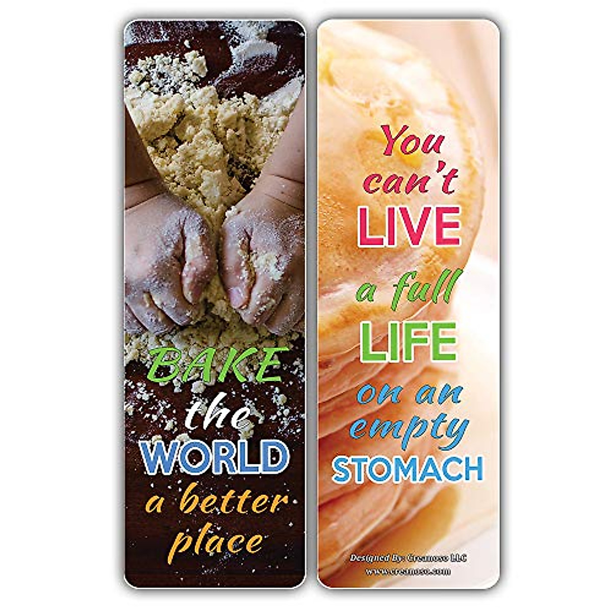 Creanoso Inspiring Sayings Food Lovers Series 2 Bookmarks (12-Pack) – Premium Gift Set – Awesome Bookmarks for Chefs, Cooks, Adult Men & Women – Six Bulk Assorted Bookmarks Designs