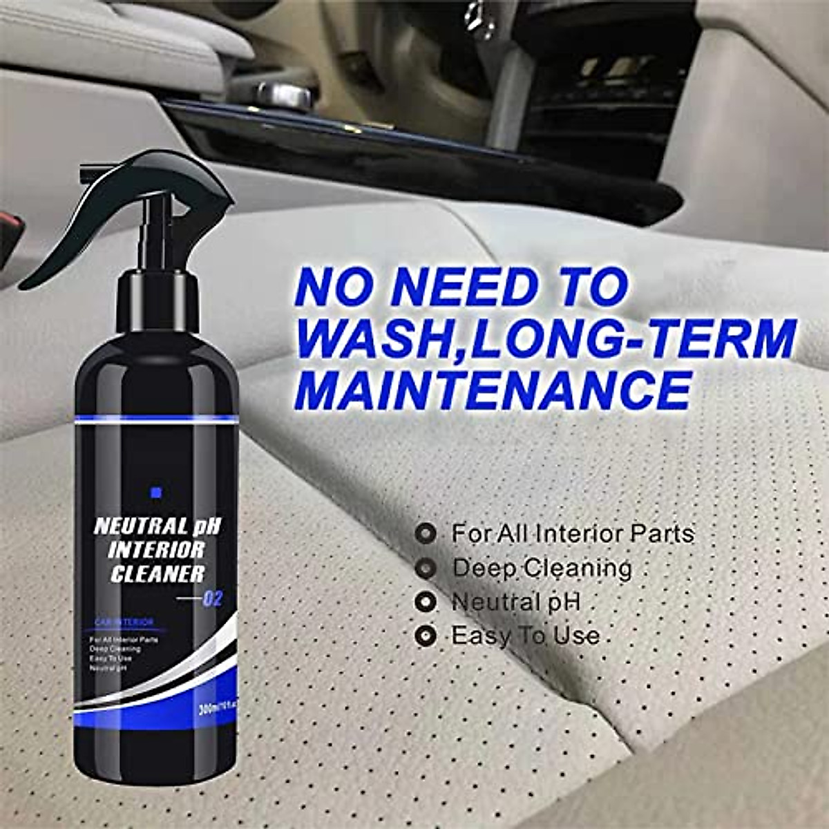 VALINK Total Interior Cleaner and Protectant,Supplies Strong Decontamination Car Interior Ceiling Leather Seat Cleaner Foam