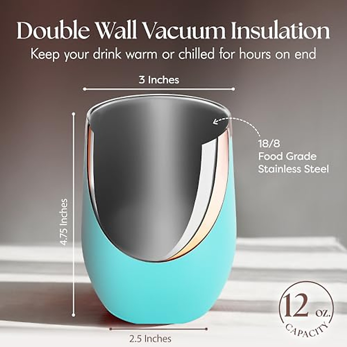 shop4ever I Identify as Water Engraved Insulated Stainless Steel Wine Tumbler with Lid 12 oz. Funny Gift for Her Him (Teal)