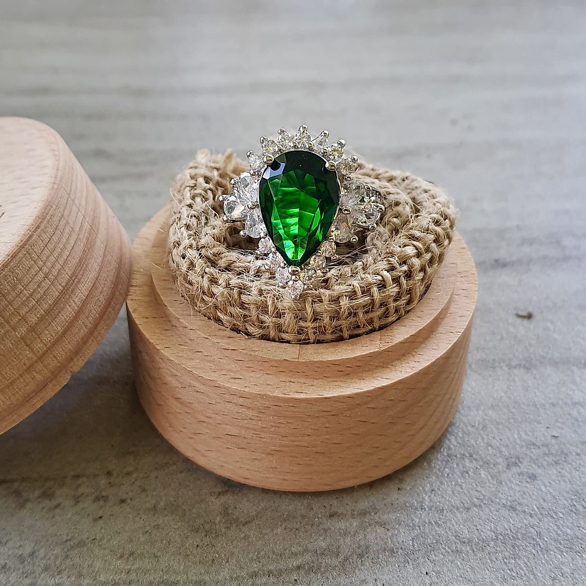 Roxxy Crystals Amulet Talisman Emerald Ring Luxury Almond Shape. Magical Birth Stone ring Psychic spell ring. Lucky Ring Witch Jewelry, Reiki, Wicca (7)