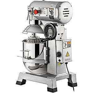 VEVOR Commercial Food Mixer, 10Qt Commercial Mixer with Timing Function, 450W Stainless Steel Bowl Heavy Duty Electric Food Mixer Commercial with 3 Speeds Adjustable, Perfect for Bakery Pizzeria