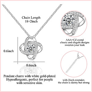 JOGDIAM Birthday Gifts for Her Girlfriend Necklace Romantic Love Knot Necklace Jewelry Birthday Gifts for Girlfriend from Boyfriend