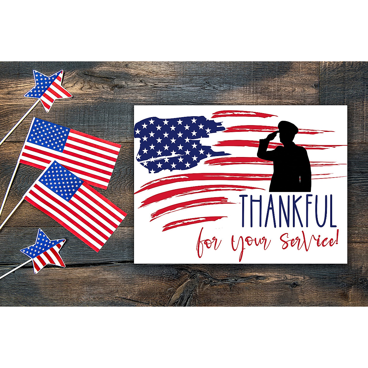 Red Door Inspirations Thank You Military, Veteran Appreciation Card (Thank You Single Military Card)