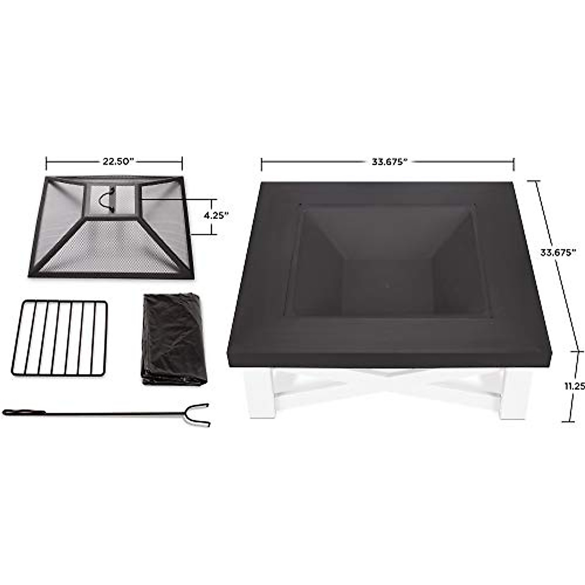 Real Flame 350-WHT Austin Fire Pit, White