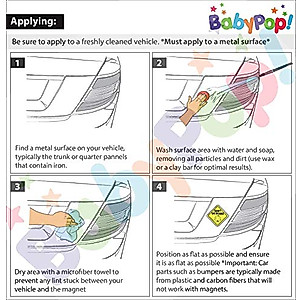 Babypop! Baby on Board Sticker for Cars (Magnetic) - Baby on Board Magnet for Car, Baby on Board Sign - Reflective Safety 2 Pack