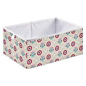 Emelivor Owl CartoonCube Storage Bin Collapsible Storage Bins Waterproof Toy Basket for Cube Organizer Bins for Toys Closet Kids Nursery Boys Girls Clothes Book - 11.02x11.02x11.02 IN