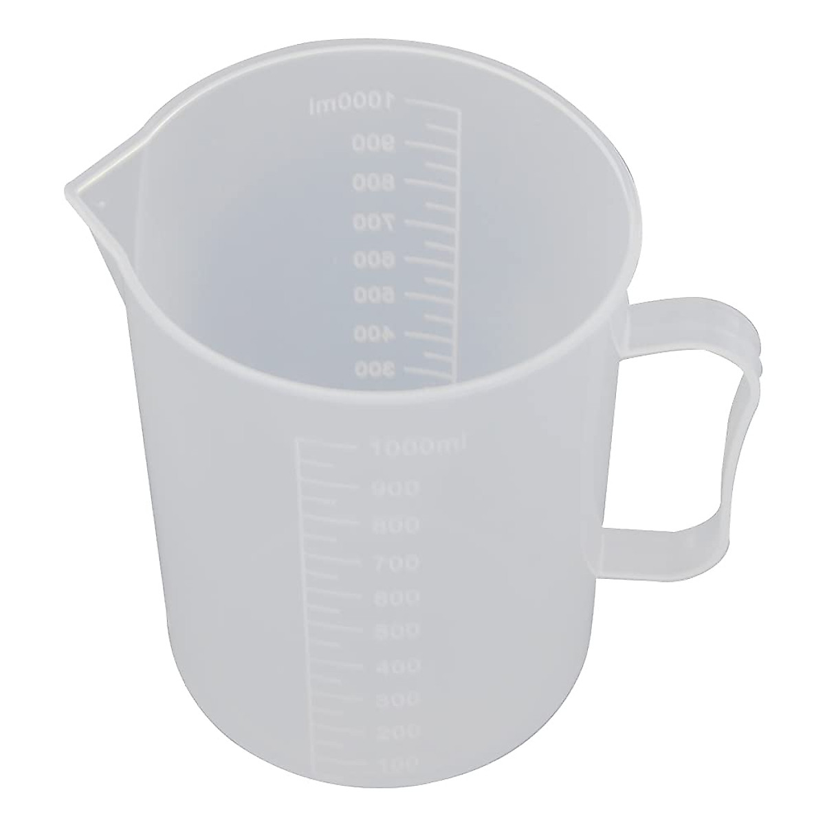Heyiarbeit Measuring Cup 1000ml PP Plastic Graduated Beaker Transparent for Lab Kitchen Liquids