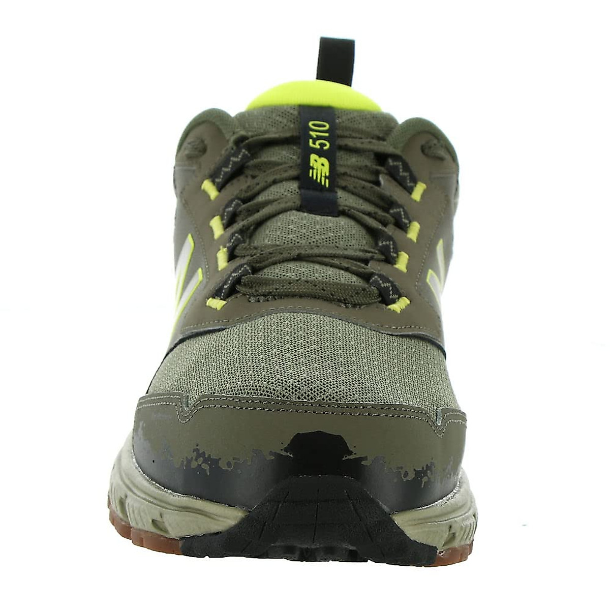 New Balance Men's 510 V5 Trail Running Shoe, Camo Green/Black/Yellow, 13