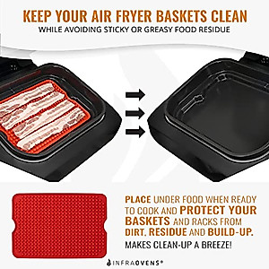 Air Fryer Liner Accessories for Ninja Foodi XL Smart FG551 6-in-1 Indoor Grill, Reusable Heat Resistant Mat for Air Fryer, Ninja Foodi Accessories, Easy Clean Replacement for Parchment Paper