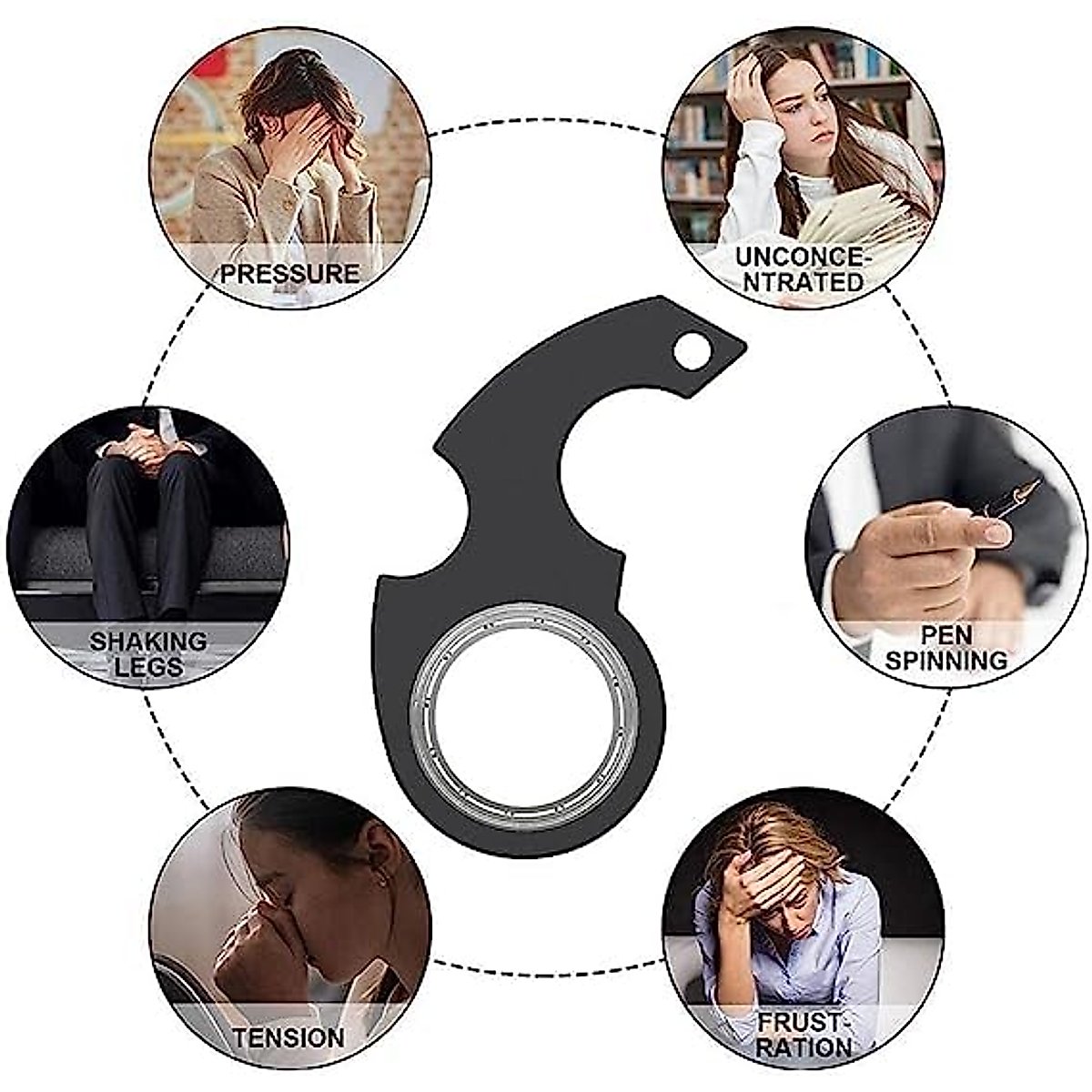 Keychain Spinner Toy, Portable Keyring Spinner Toy, Finger Keychain Spinner Portable Keychain Spinner, Novelty Keychains for Finger Exercise(2PCS)