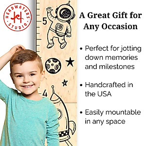 Headwaters Studio Outer Space Growth Chart - Growth Chart for Wall Height Chart for Kids Height Growth for Kids Height Measurement Growth Kids Growth Chart Height Measurement Tool-Natural - 63" x 6.7"
