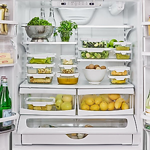 Sur La Table Divided Glass Storage Containers, 4-Piece Set, Clear