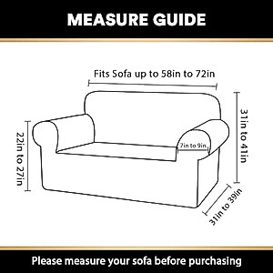 PrinceDeco Stretch Loveseat Sofa Cover Slipcover Couch Cover for 2 Cushion Sofa Washable Sofa Cover for Pets Friendly Furniture Protector Covers with Non Slip Bottom(Loveseat, Deep Teal)