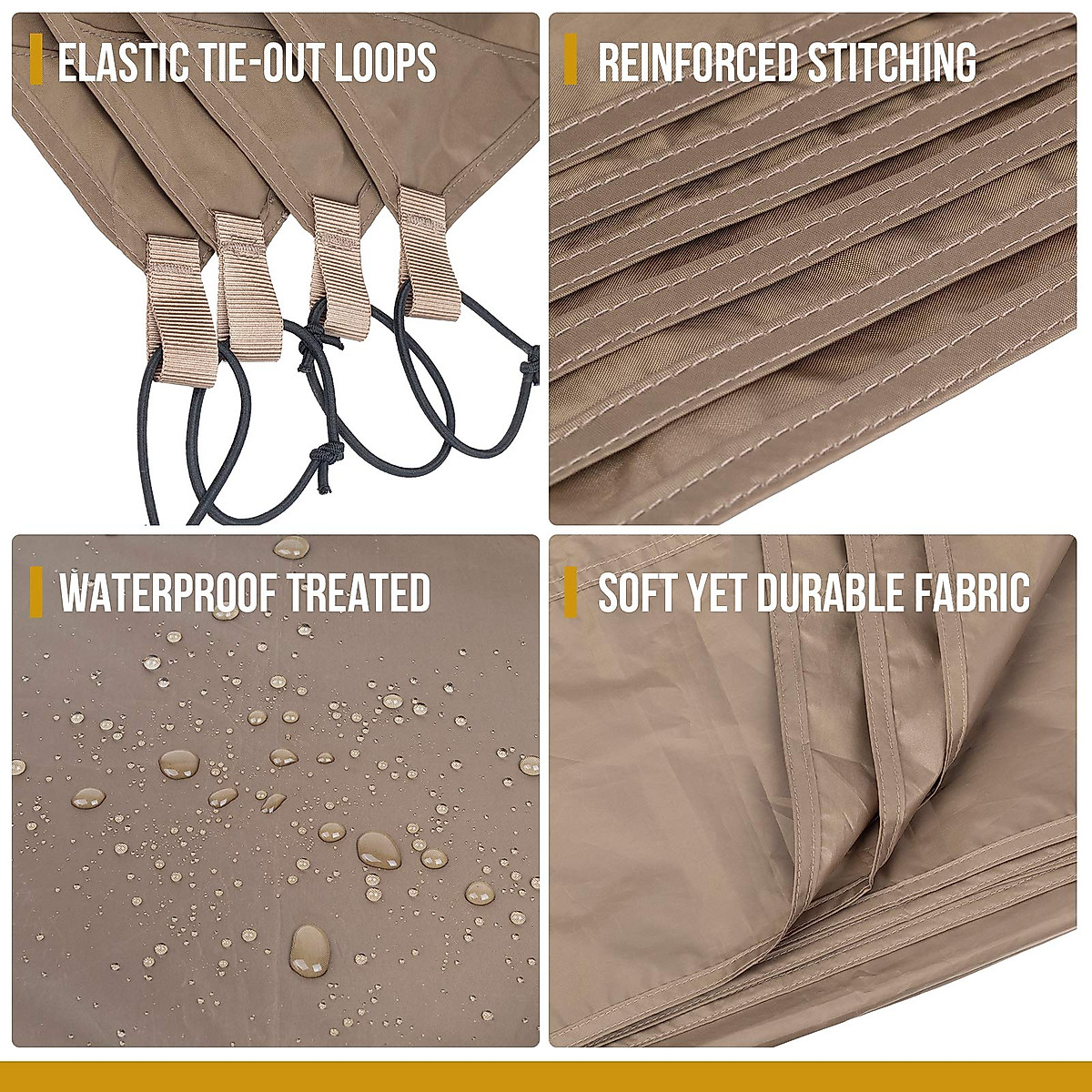 OneTigris Waterproof Tent Footprint, 81" x 65"