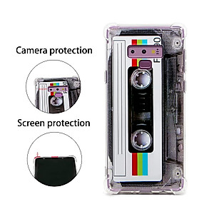 FAteamll Case for Galaxy Note 9,with Reinforced Corners TPU Soft Bumper Retro Cassette Tape Case Compatible with Samsung Galaxy Note 9