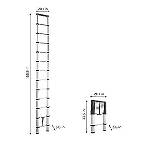 COSCO SmartClose Telescoping Aluminum Ladder with top Cap (300-lb Capacity, 12.5 ft. Ladder with 16 Ft. Max Reach)